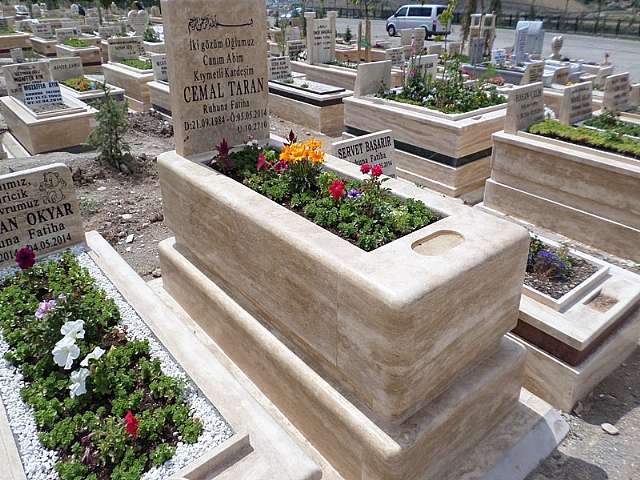 2 kişilik beyaz marmara lahit mermer mezar modeli